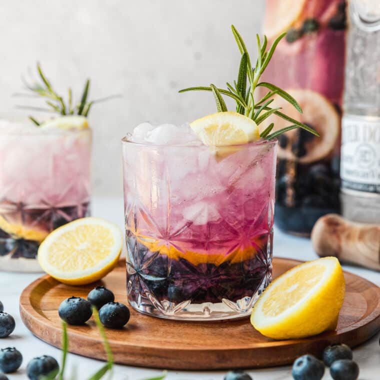 Pitcher Blueberry Lemon Vodka Spritz Cocktails • Sunday Table