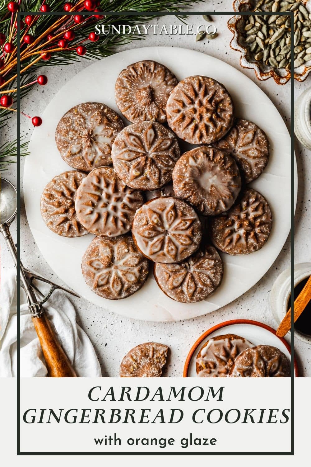 Cardamom Gingerbread Cookies with Orange Glaze • Sunday Table