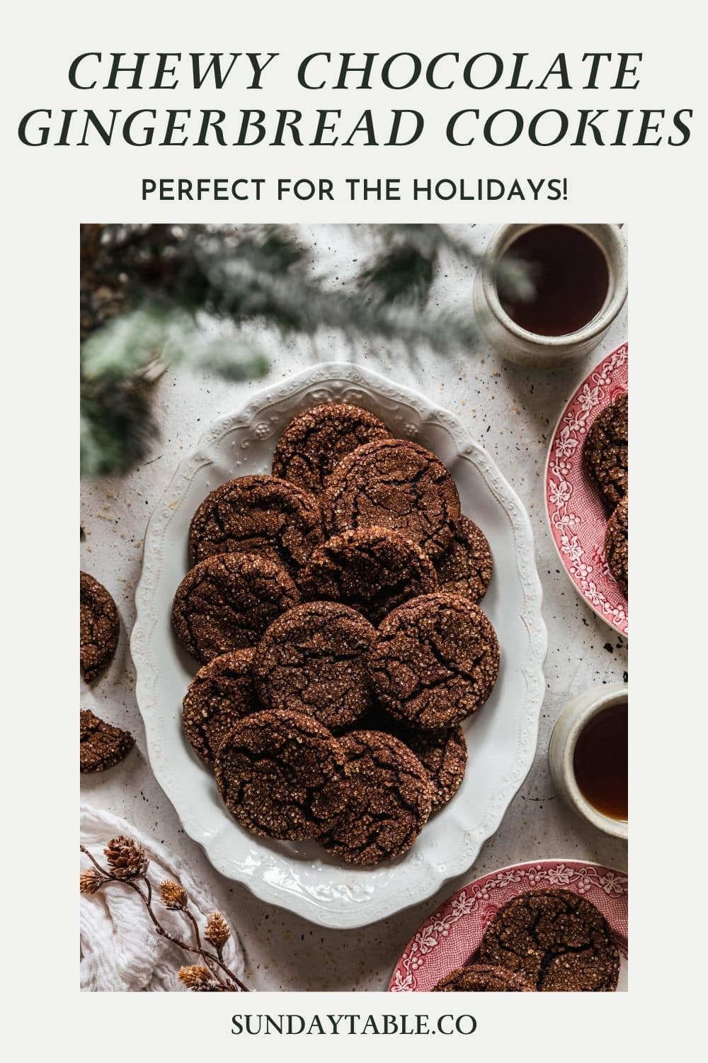 The Best Chewy Chocolate Gingerbread Cookies • Sunday Table