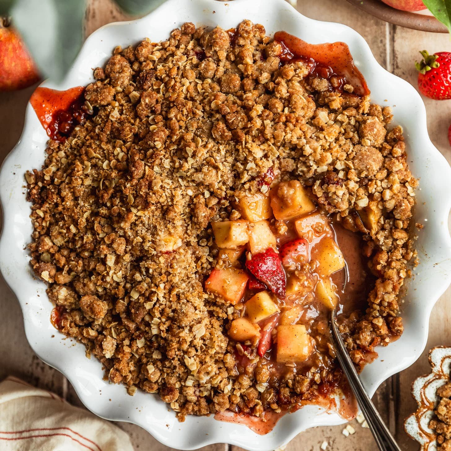Simple Strawberry and Apple Crumble • Sunday Table