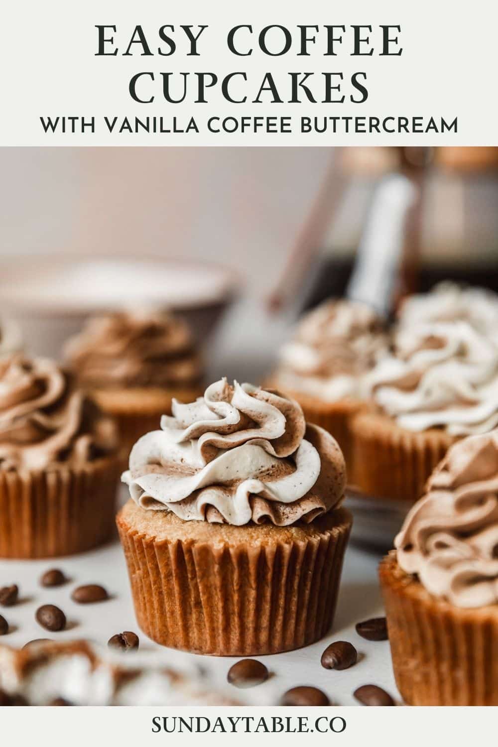 Coffee Cupcakes with Vanilla Coffee Buttercream • Sunday Table