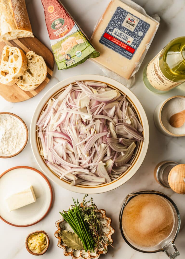 French Shallot Soup with Gruyère Croutons • Sunday Table