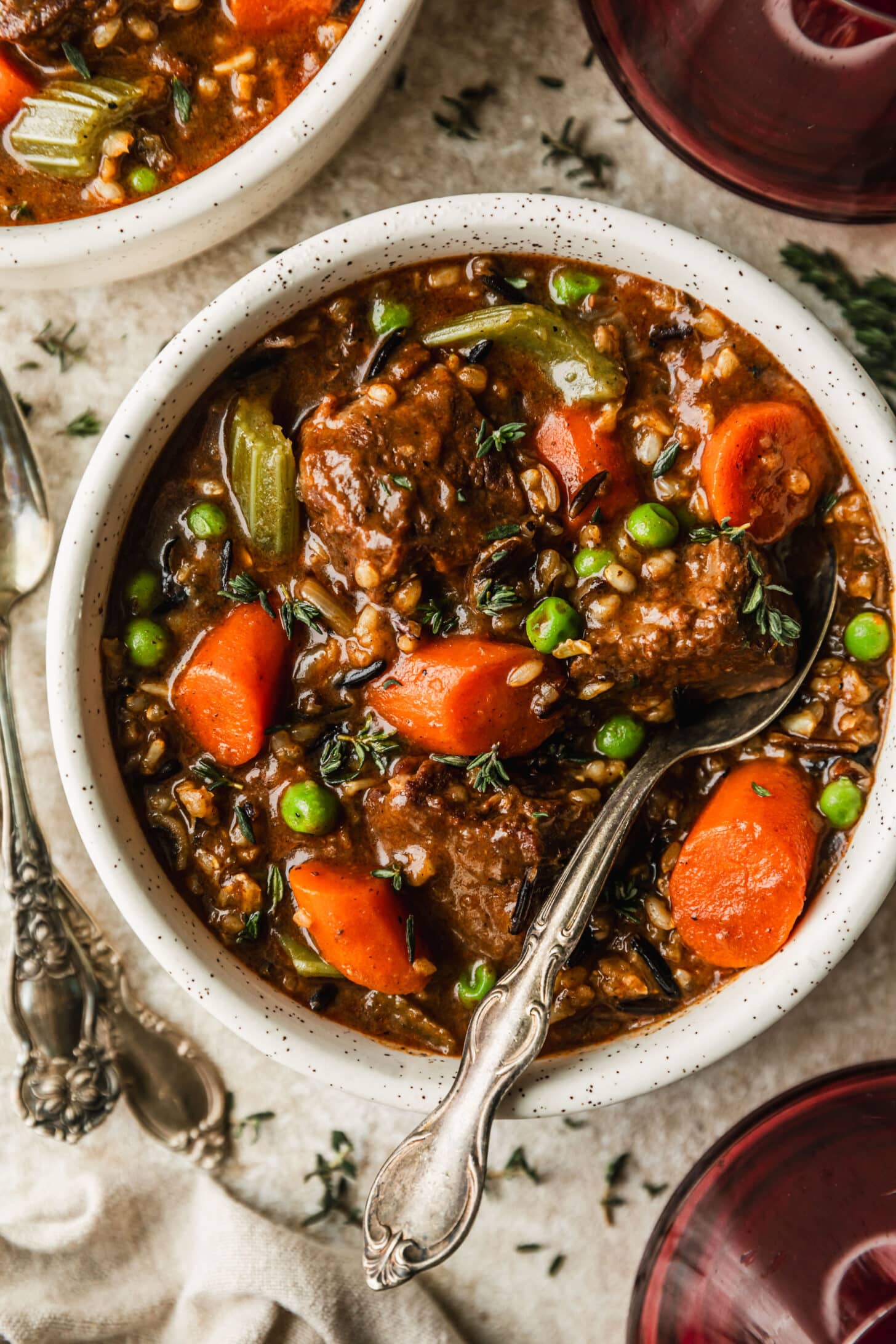 Brisket Beef Stew with Wild Rice & Vegetables • Sunday Table