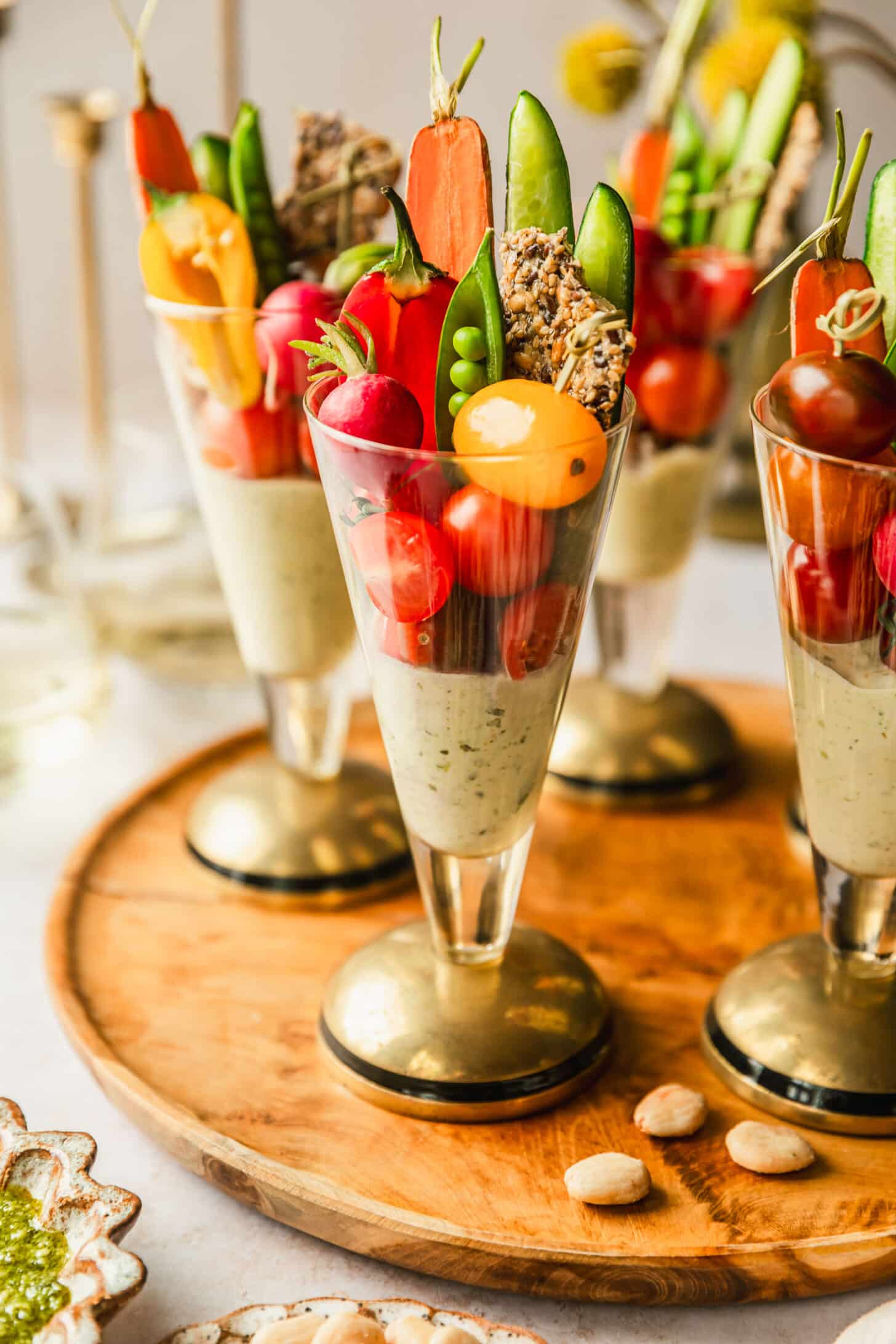 Super Simple Crudités Cups with Pesto Dip • Sunday Table