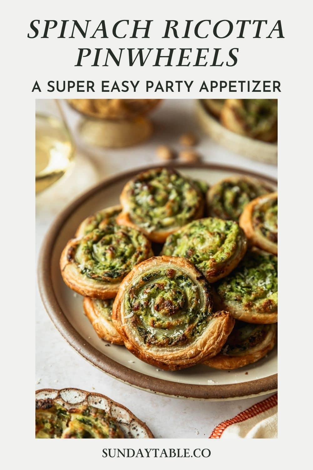 Flaky Spinach and Ricotta Puff Pastry Pinwheels • Sunday Table