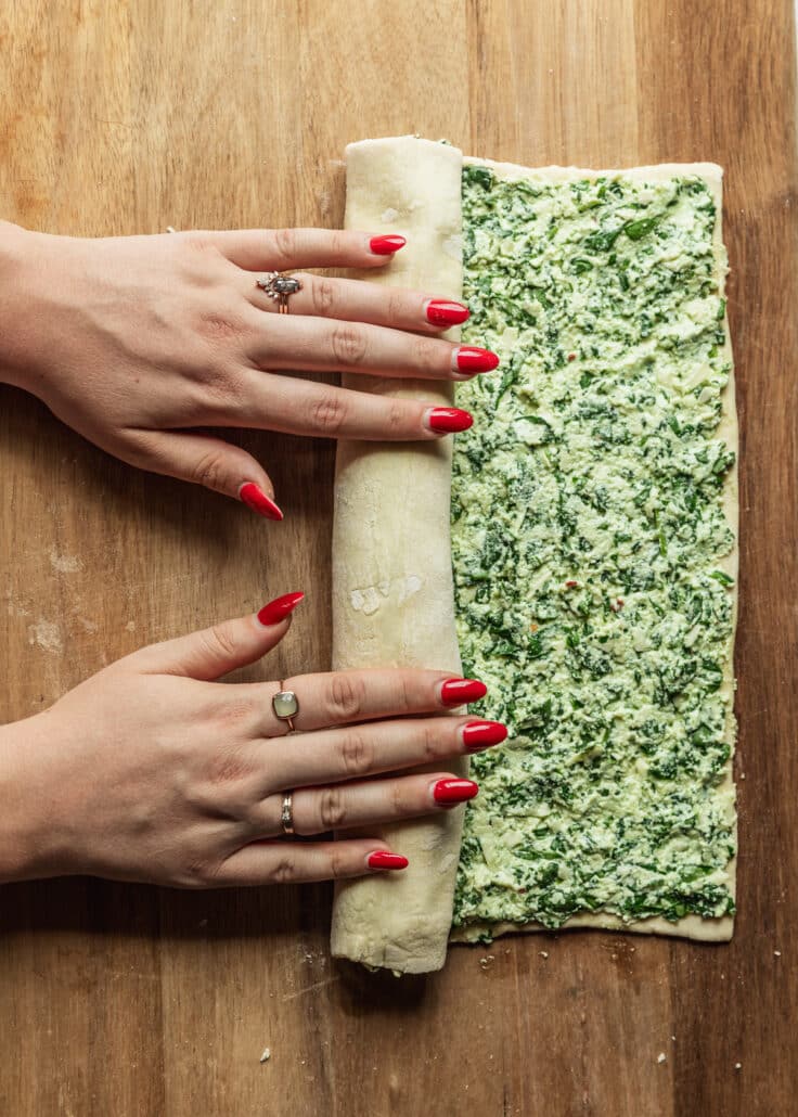 Flaky Spinach and Ricotta Puff Pastry Pinwheels • Sunday Table