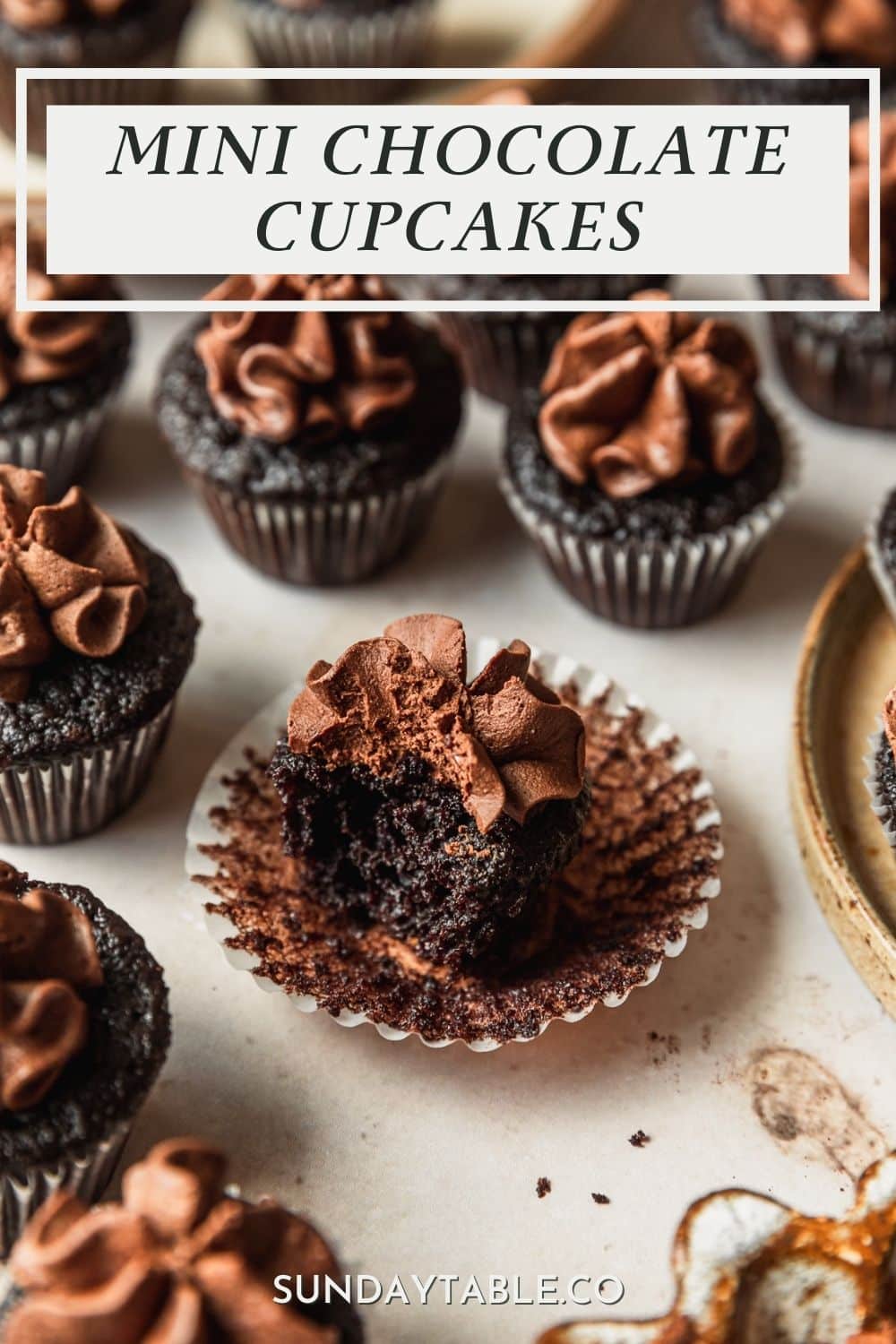 Chocolate Lover's Mini Chocolate Cupcakes • Sunday Table