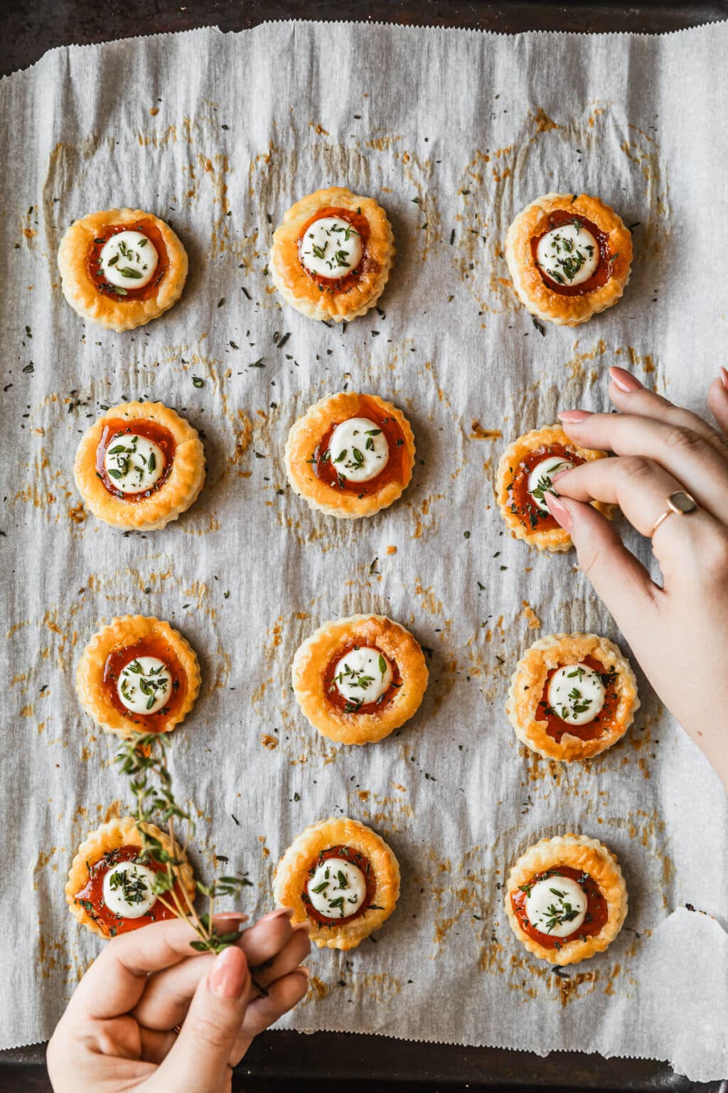 Pepper Jelly & Goat Cheese Puff Pastry Tartlets • Sunday Table