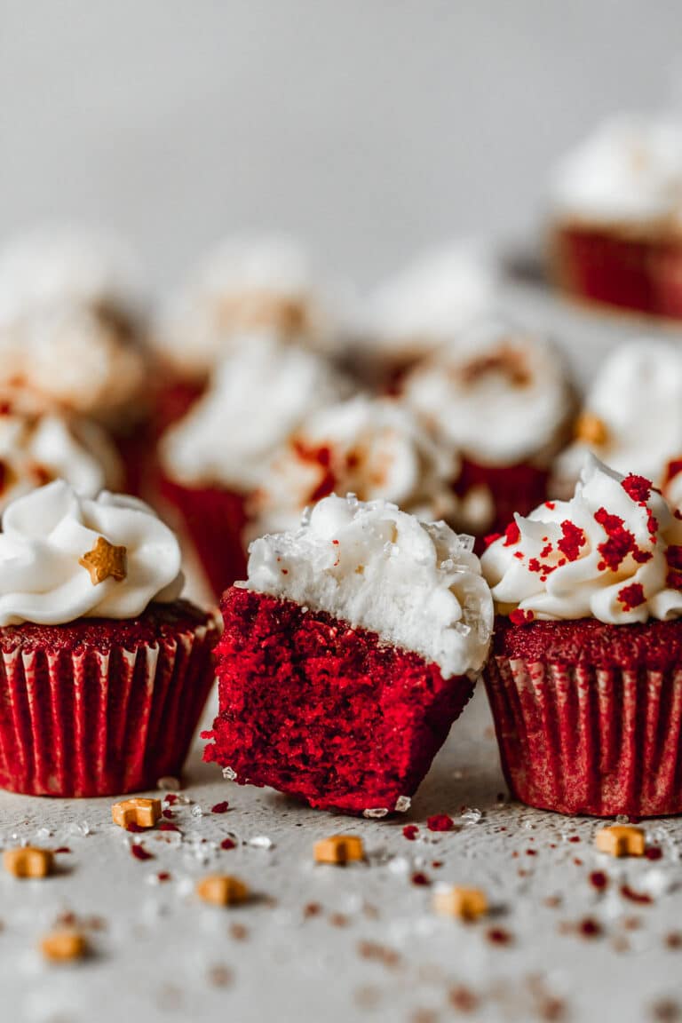 Mini Red Velvet Cupcakes with Cream Cheese Frosting • Sunday Table
