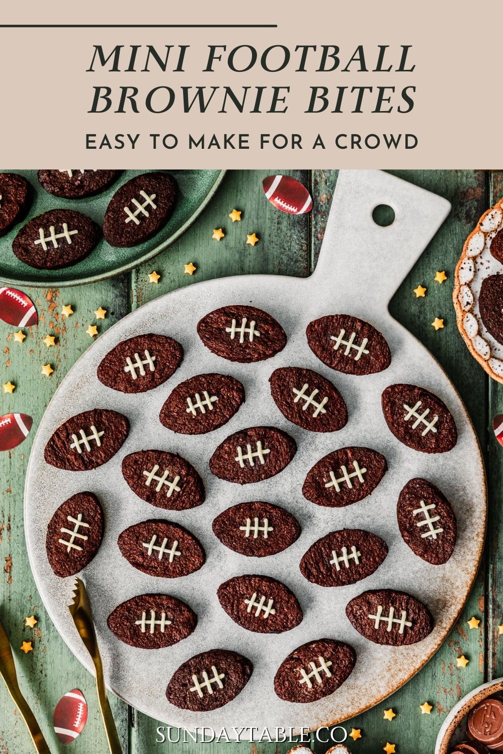 Chewy Mini Football Brownies • Sunday Table