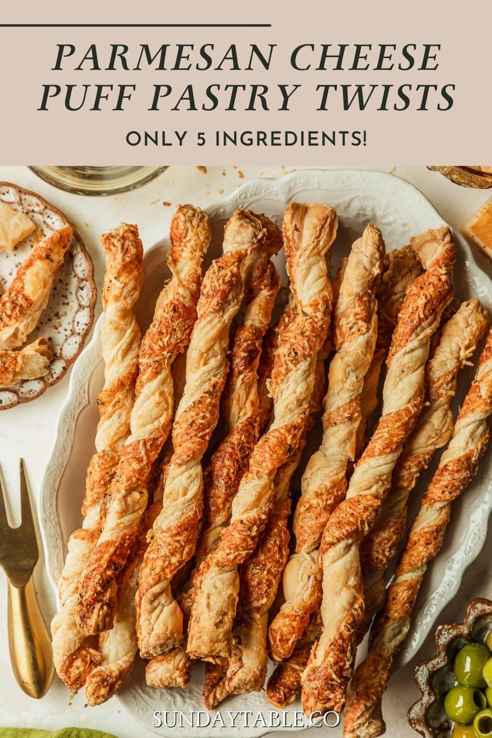 Savory Parmesan Cheese Puff Pastry Twists • Sunday Table