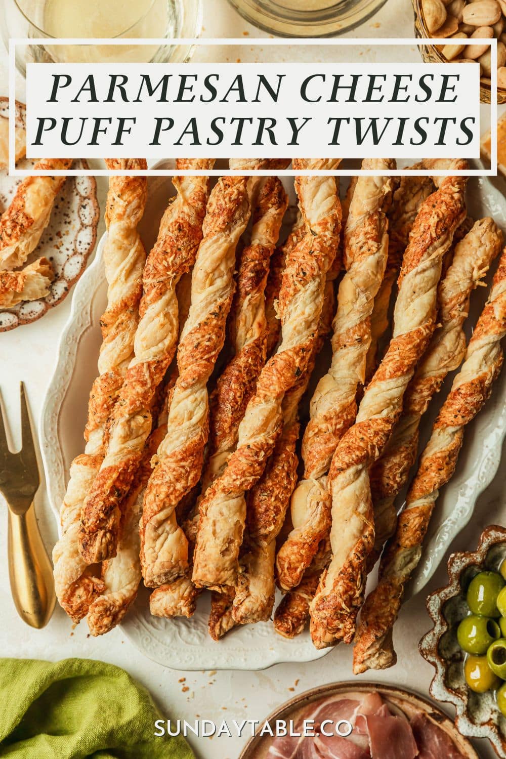 Savory Parmesan Cheese Puff Pastry Twists • Sunday Table