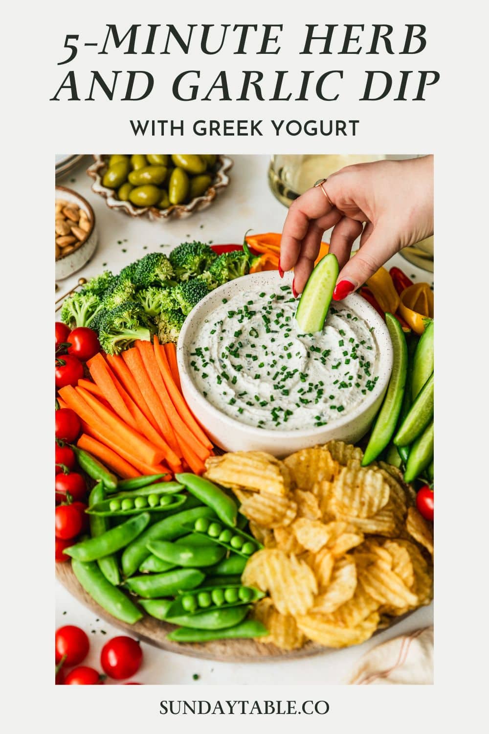 5-Minute Herb and Garlic Dip with Greek Yogurt • Sunday Table
