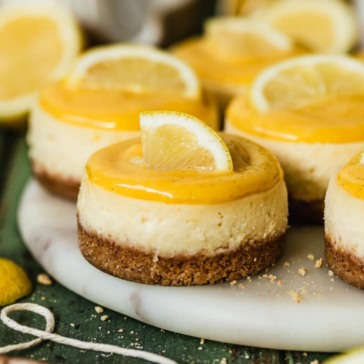 The Creamiest Mini Lemon Curd Cheesecakes • Sunday Table