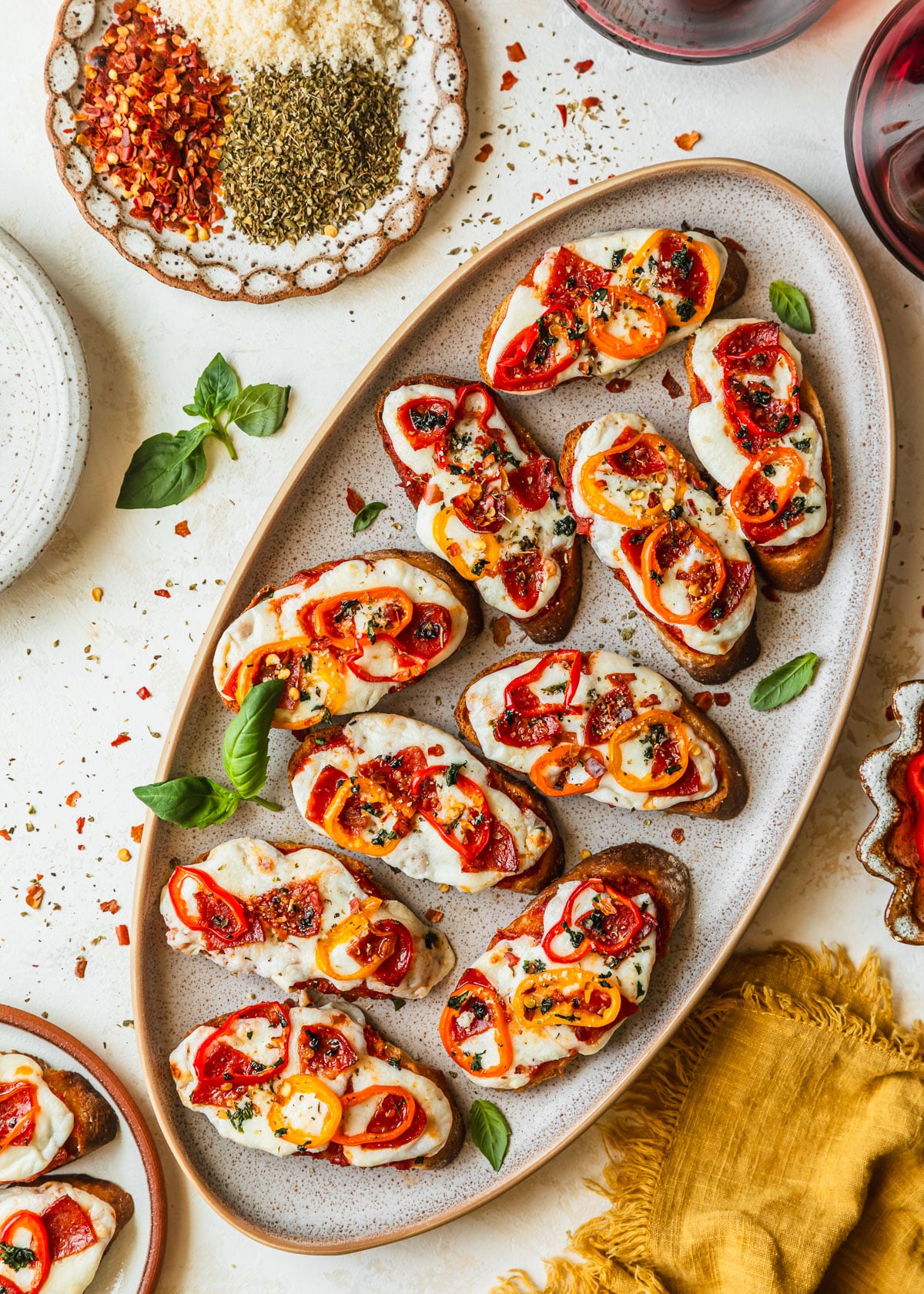 Super Easy Pepperoni Pizza Crostini • Sunday Table