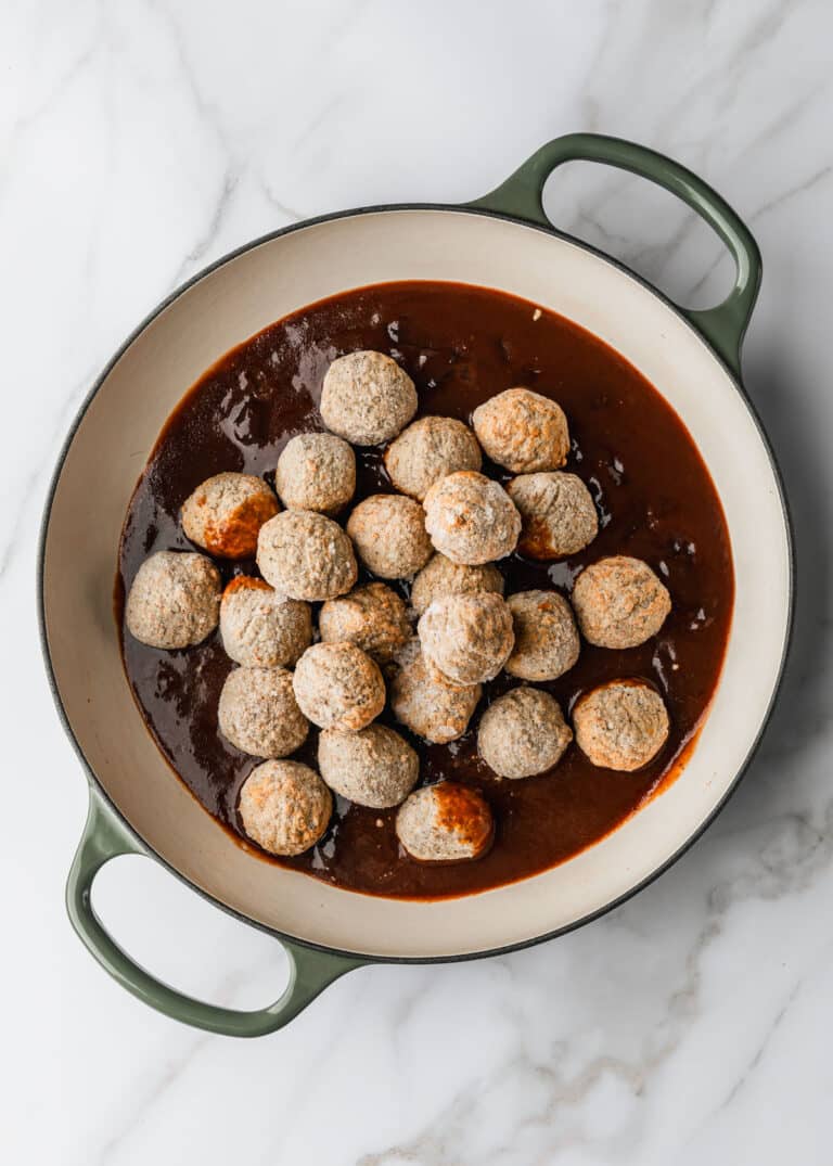 Three Ingredient BBQ Grape Jelly Meatballs • Sunday Table