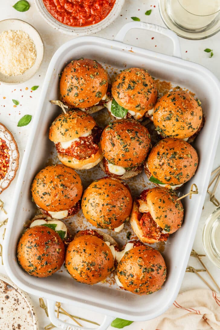 Cheesy Italian Meatball Sliders • Sunday Table