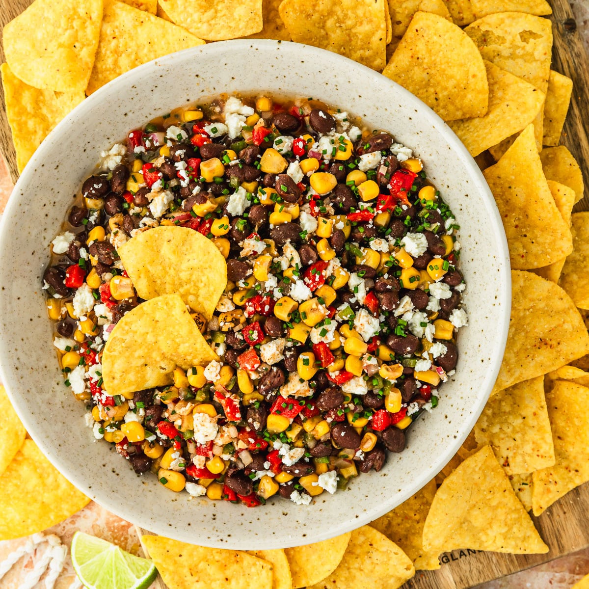 Citrusy Black Bean and Corn Dip with Feta • Sunday Table